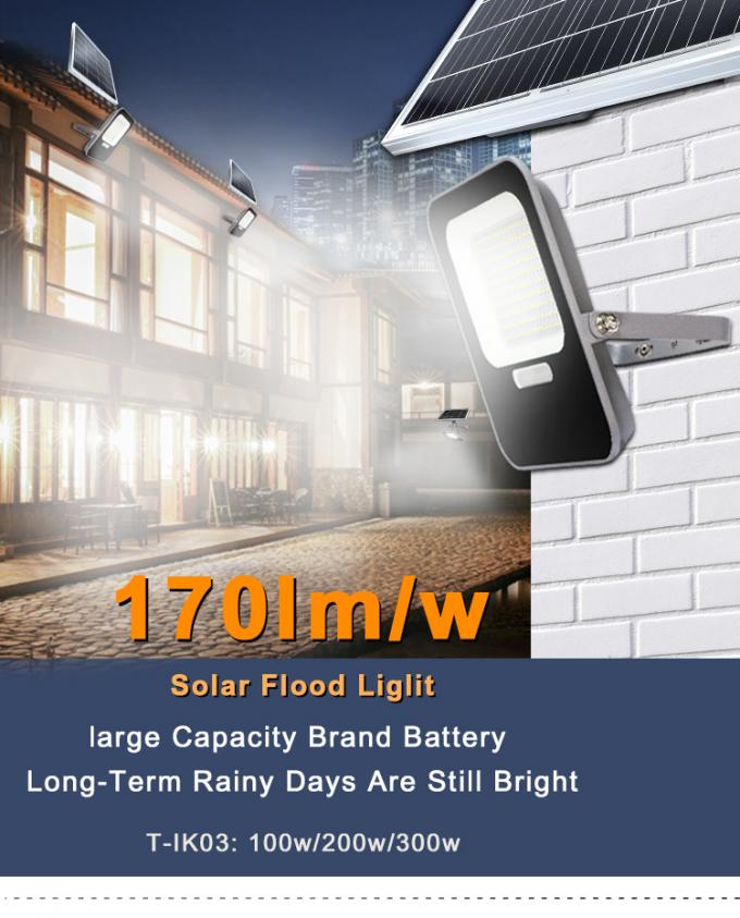 IP65 Street Lighting 200W Solar Panel Flood Light 80lm/w