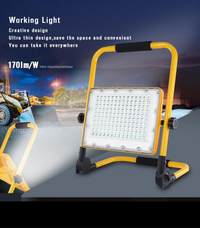 Portable 100W 360° Rotating Led Word Light Retractable USB Charging