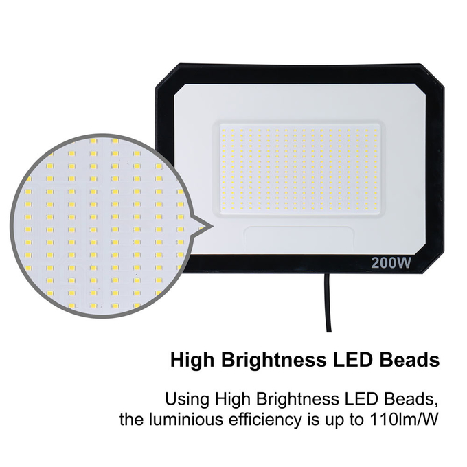 120° Beam Angle 200W LED Flood Light 22000lm IP65 180° Adjustable ...