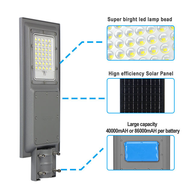 Aluminum High Power Solar Street Light Motion Sensor DC 100 W 200 W 300 ...