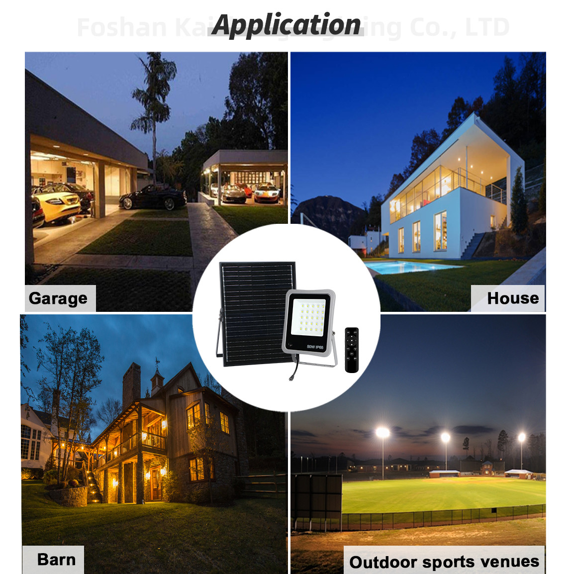 KCD IP65 Wireless Dusk To Dawn Auto Solar Monocrystalline Sport Stadium ...