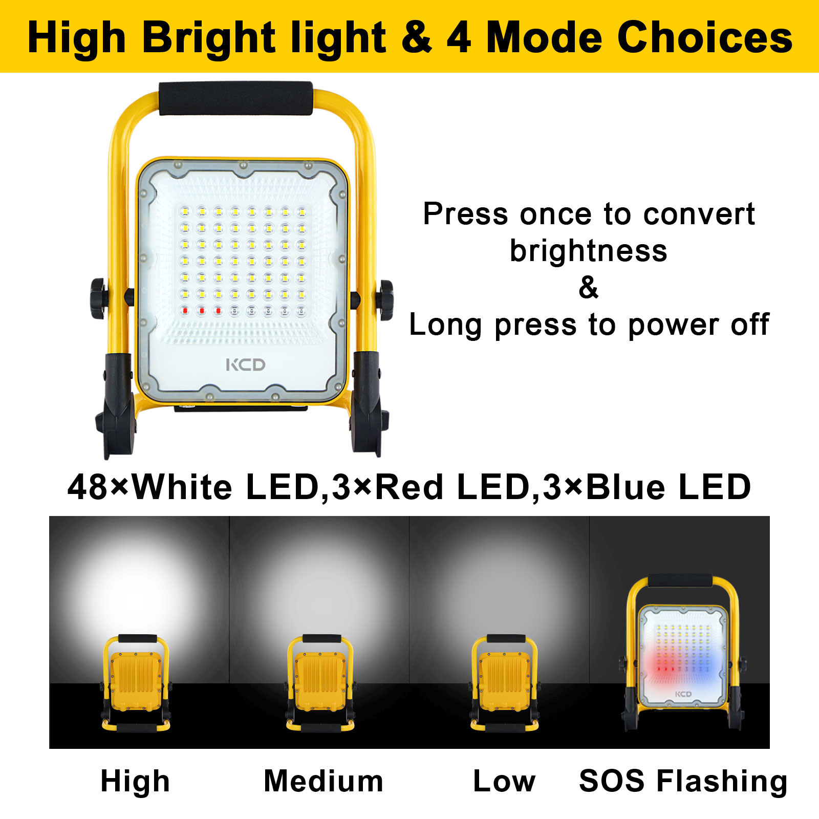 CE RoHS Multi-Function LED Portable Work Light KCD Temporary Emergency ...