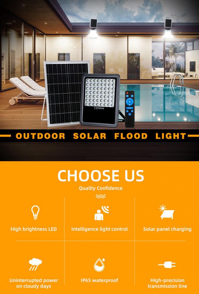 Outdoor Ip65 Solar Powered Flood Lights With Timer 2835 Smd Chips 300W ...